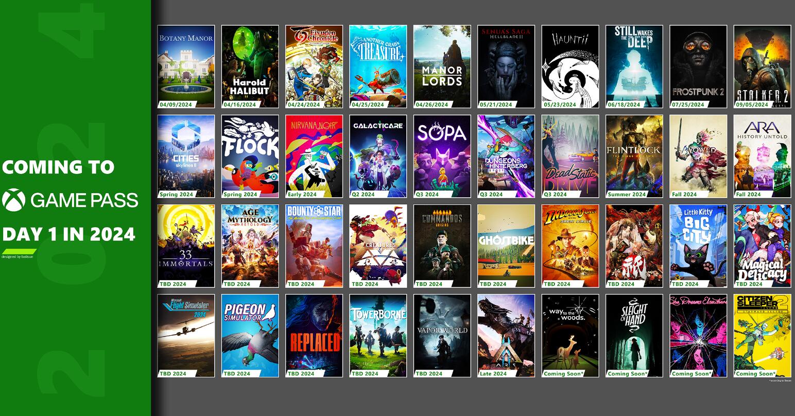 玩家整理2024年目前已确认的“40款首发XGP”游戏名单 - 二柄 - 真玩家都在这里！